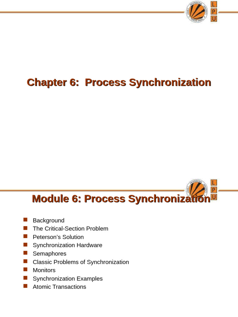 Lecture1414 - 22078 - Process Synchronization | PDF