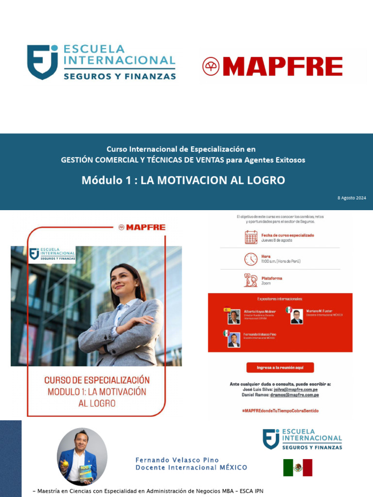 8 Agosto m1 Motivacion Al Logro Curso Escuela Internacional Mapfre Peru | PDF