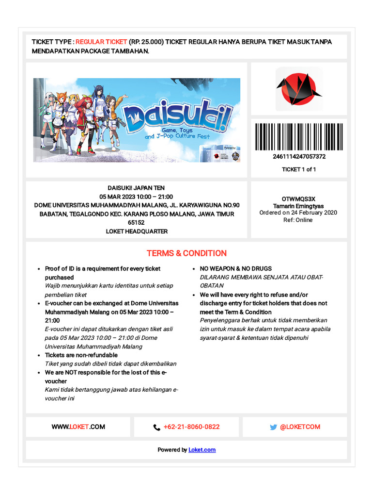 Daisuki Tiket | PDF