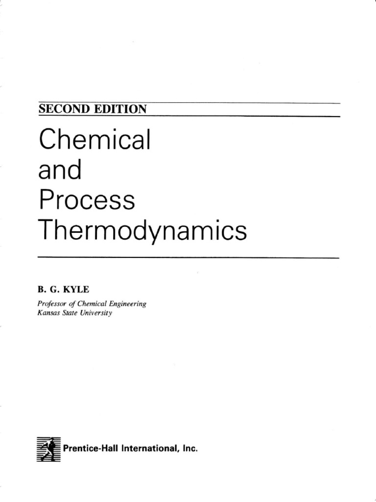 Chemical and Process Thermodynamics | PDF