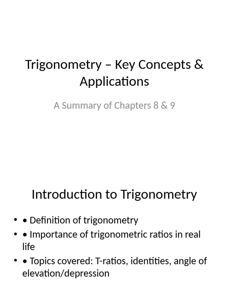 Trigonometry Key Concepts | PDF