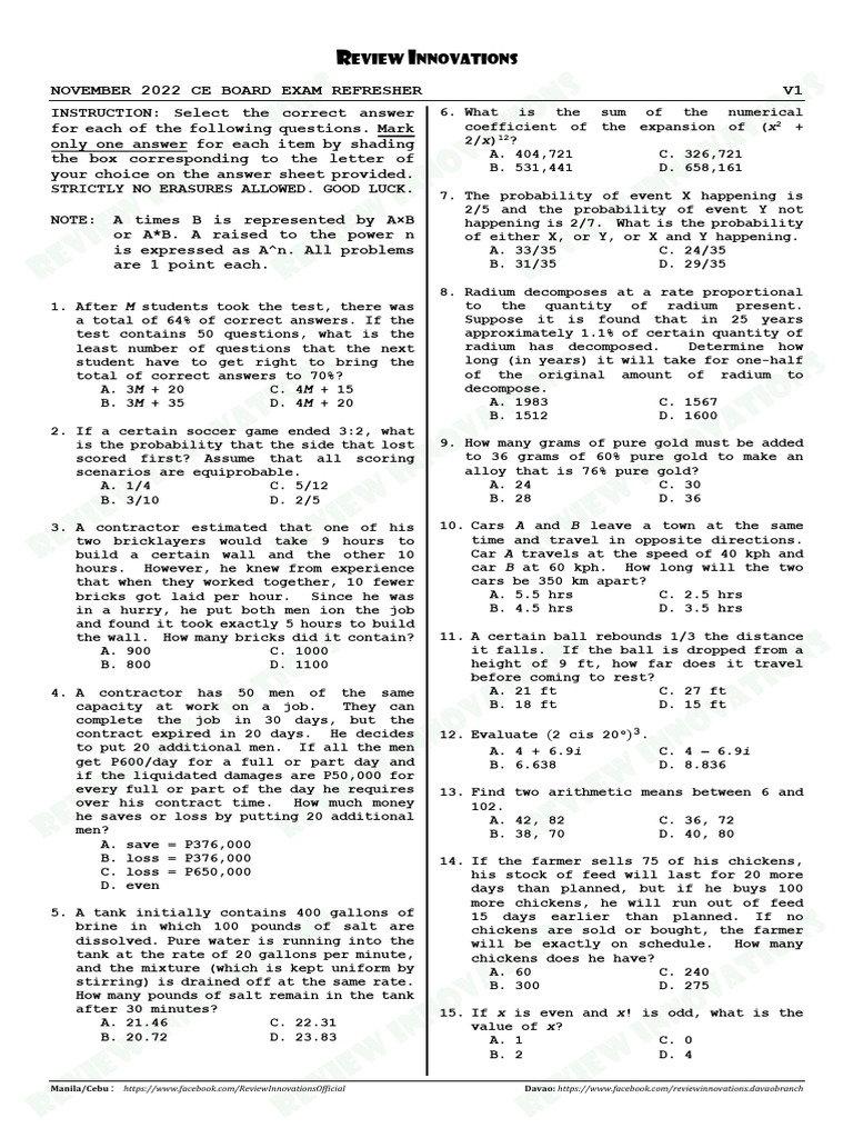 Verterra 1 - Refresher MATH | PDF
