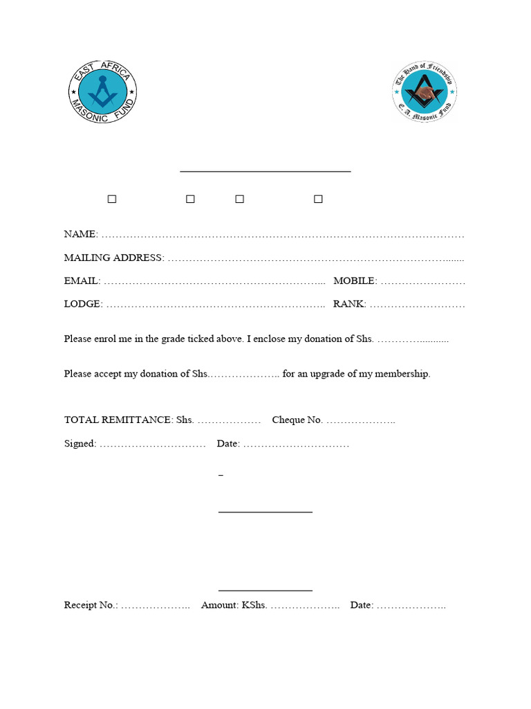 EAMF Membership Enrolment Form PDF