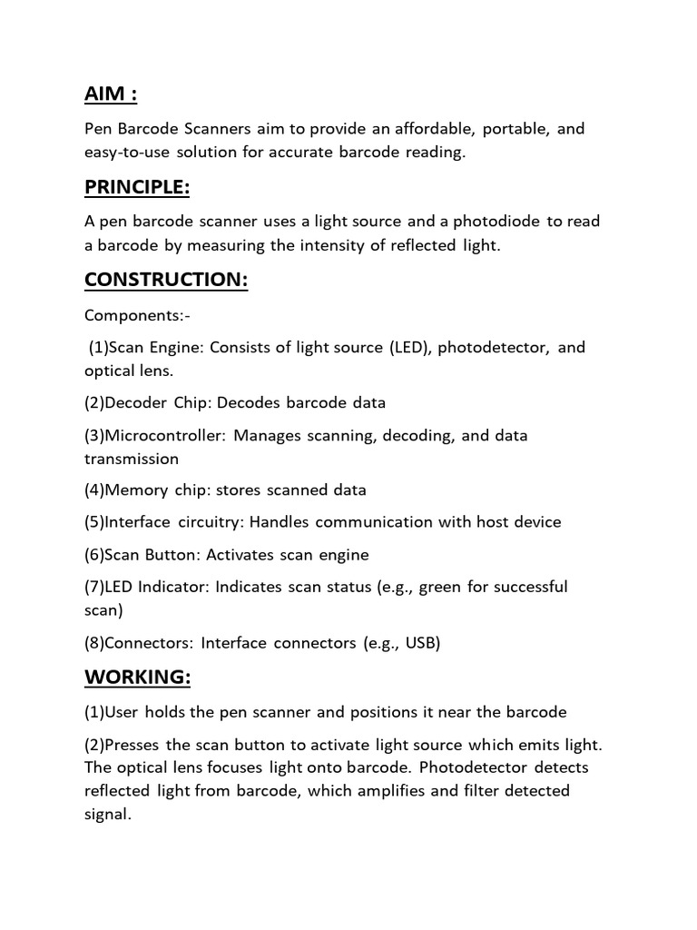 Pen Barcode Scanner - 241005 - 131554 | PDF