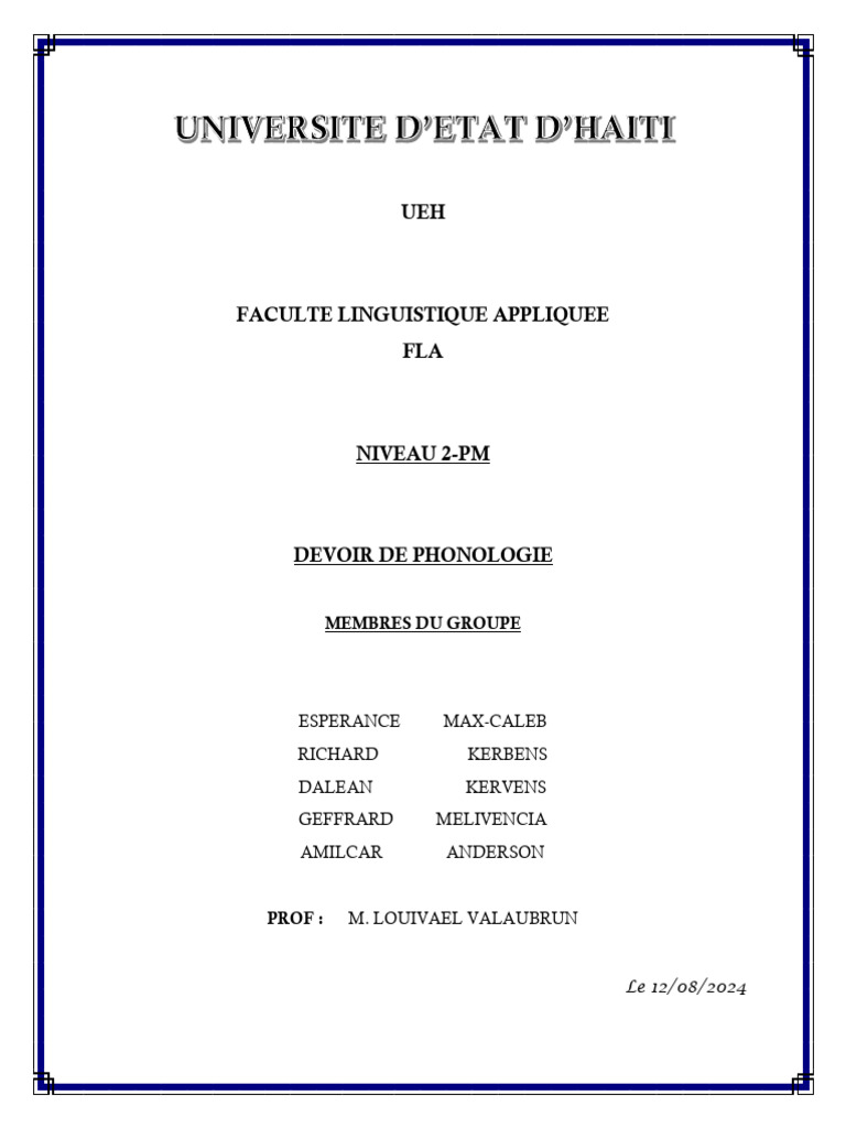 Devoir Phono Logie | PDF