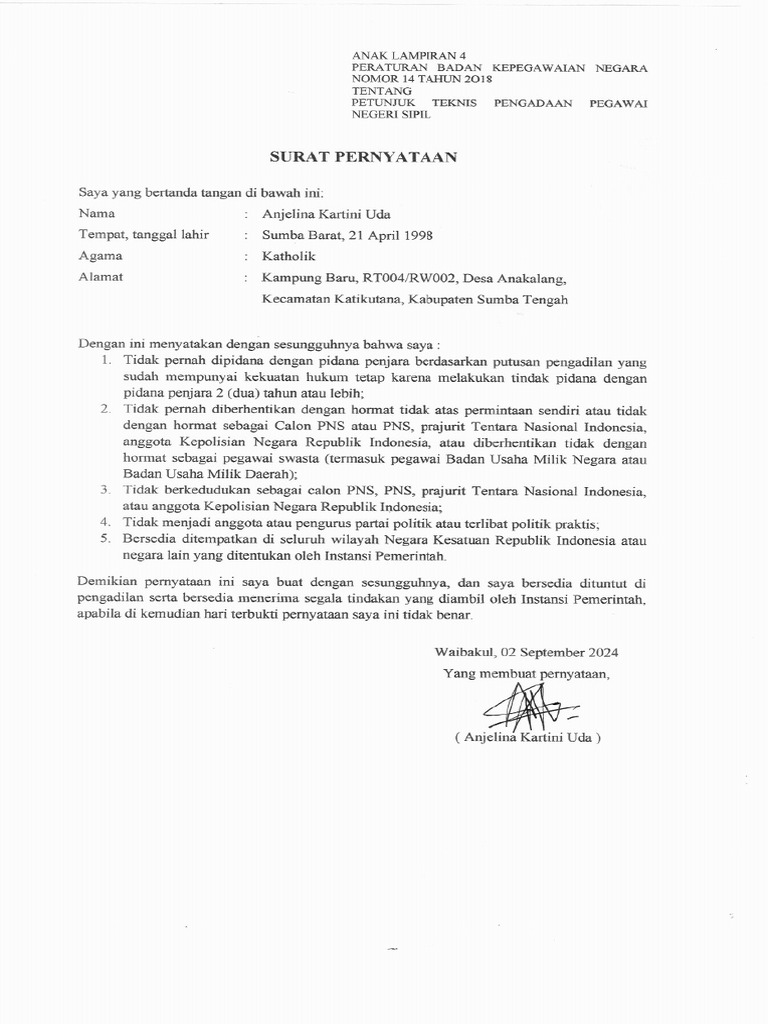 Scan Surat Pernyataan | PDF