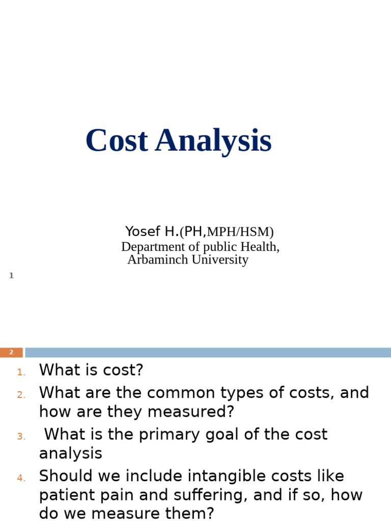 Cost Analysis | PDF