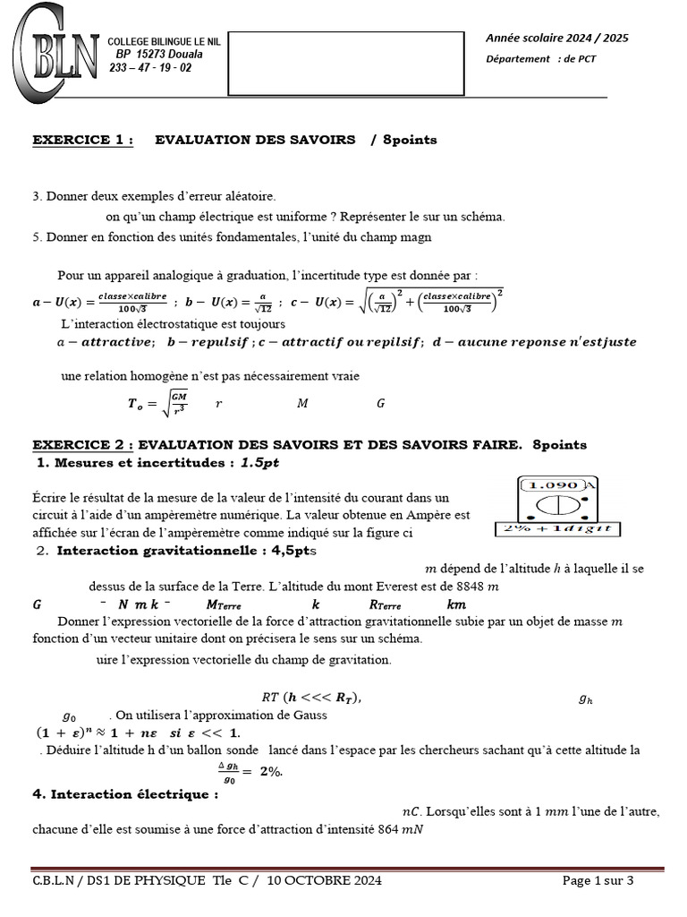 Tle C DS1 PH 2024 | PDF