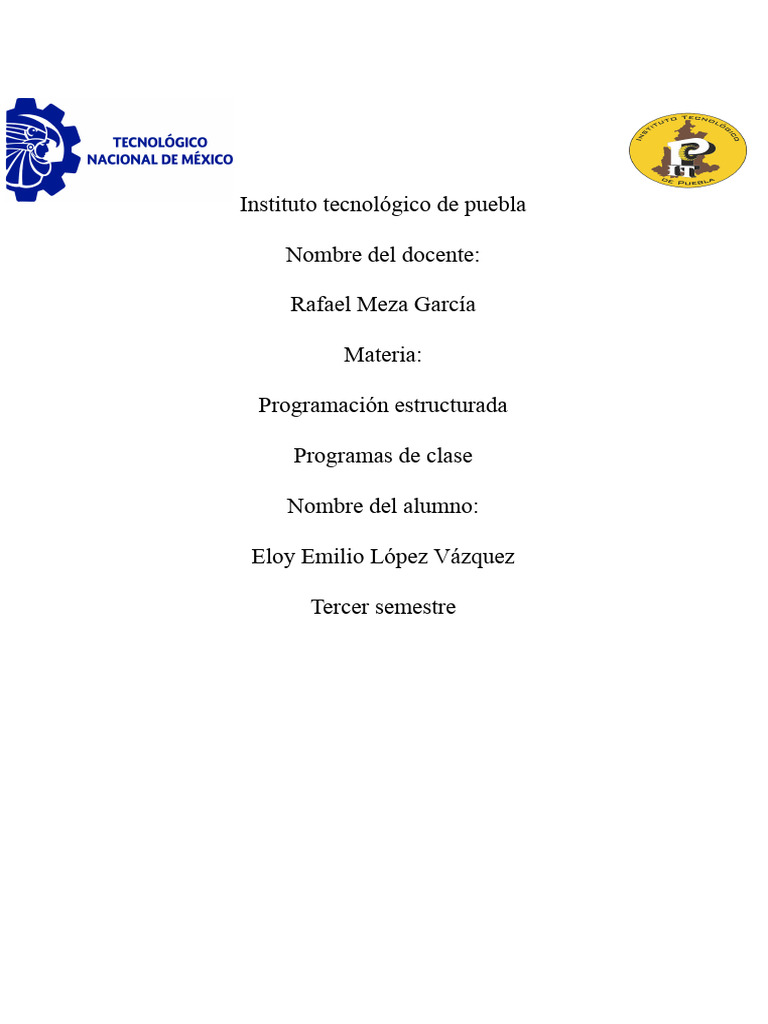 Programas de clase Eloy | PDF