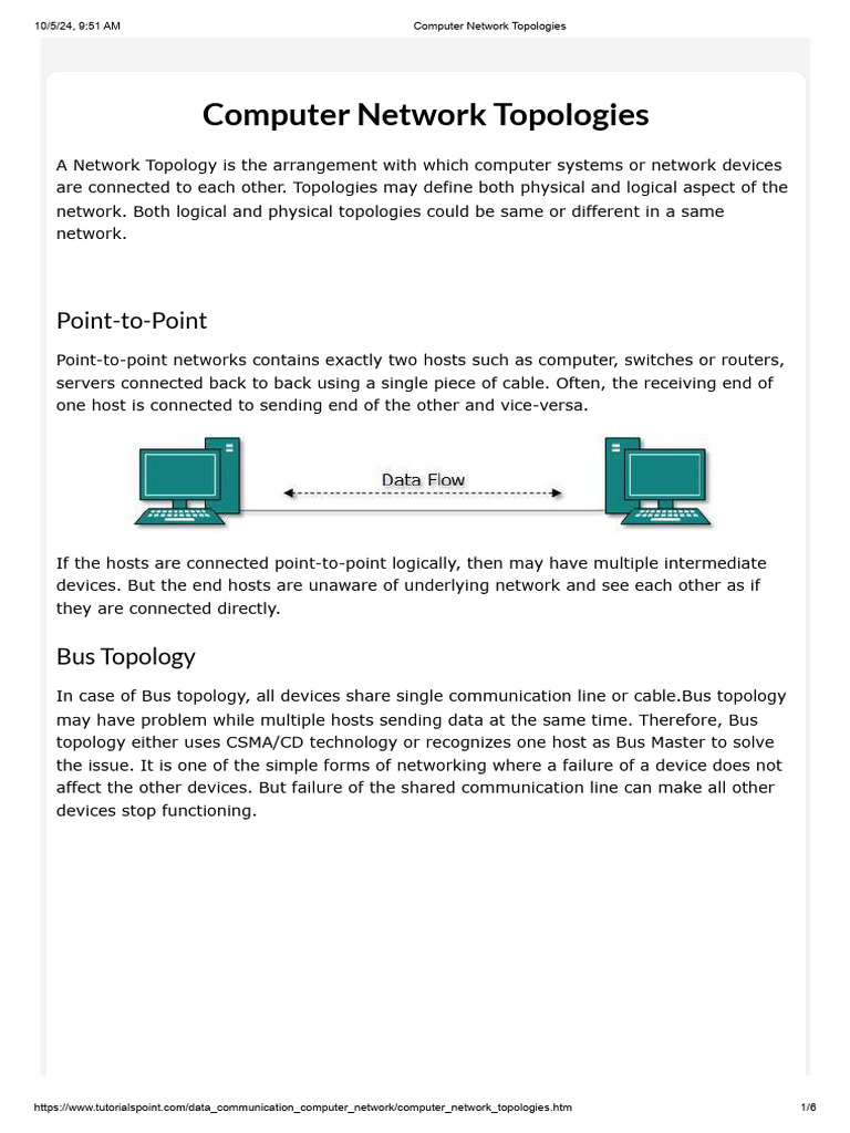 Computer Network Topologies | PDF