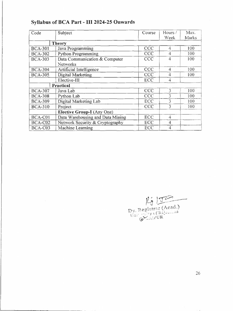 Bca III Syllabus | PDF