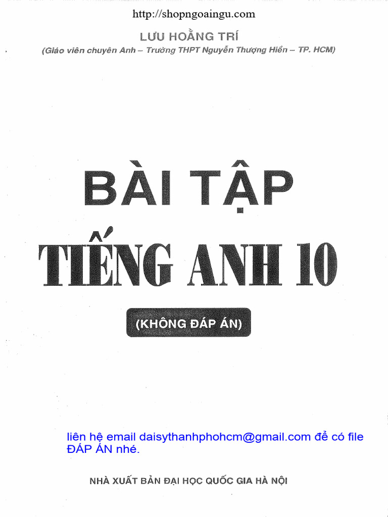 (123doc) Bai Tap Tieng Anh 10 Luu Hoang Tri | PDF