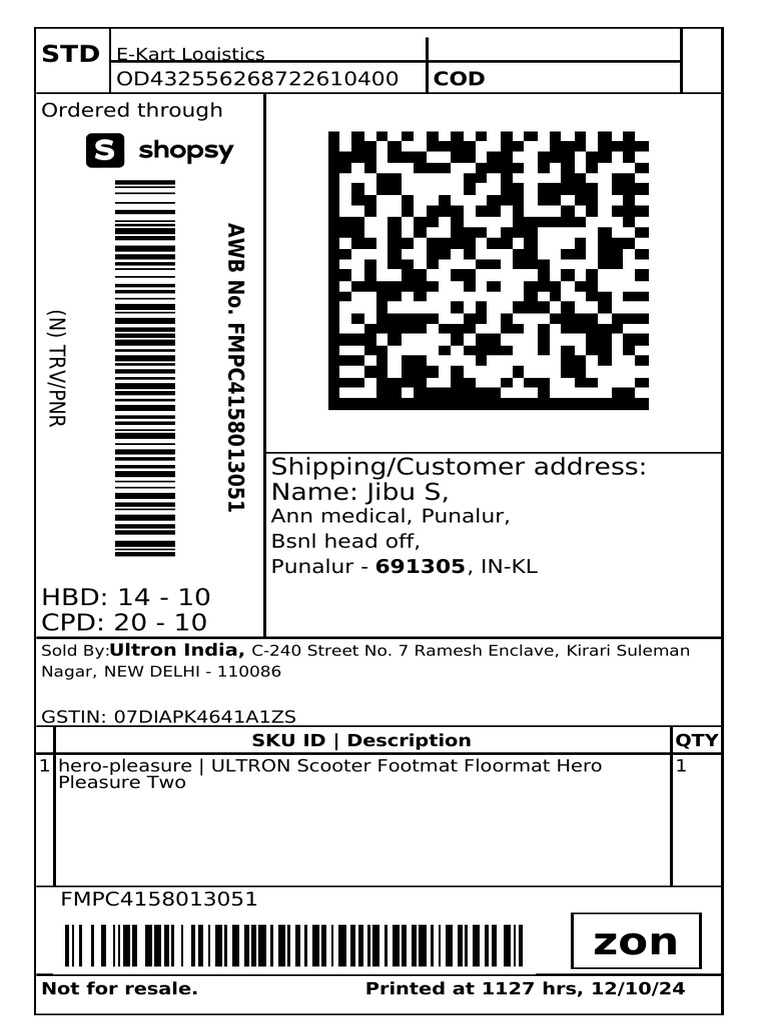 Ecropper - Flipkart - Flipkart Labels 12 Oct 2024 11 27 | PDF