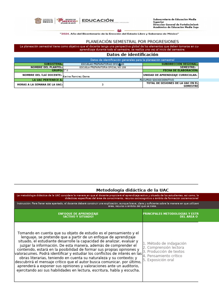Lengua y Comunicacion 3 Planeación.xlsm | PDF