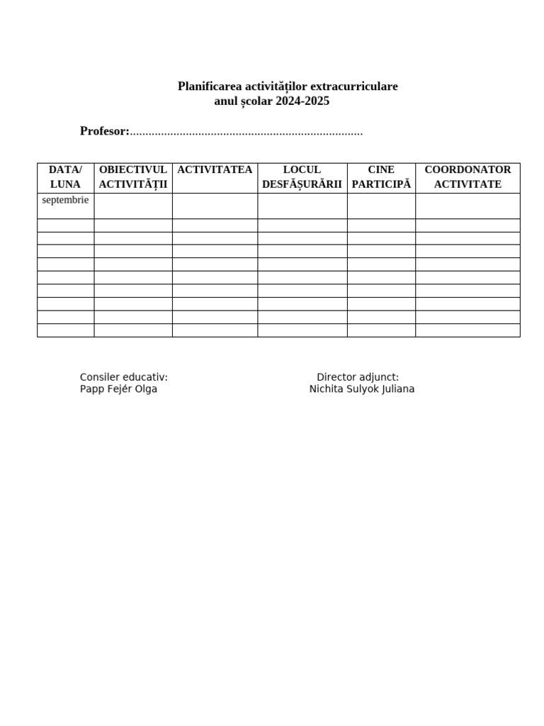 Model Planificare | PDF