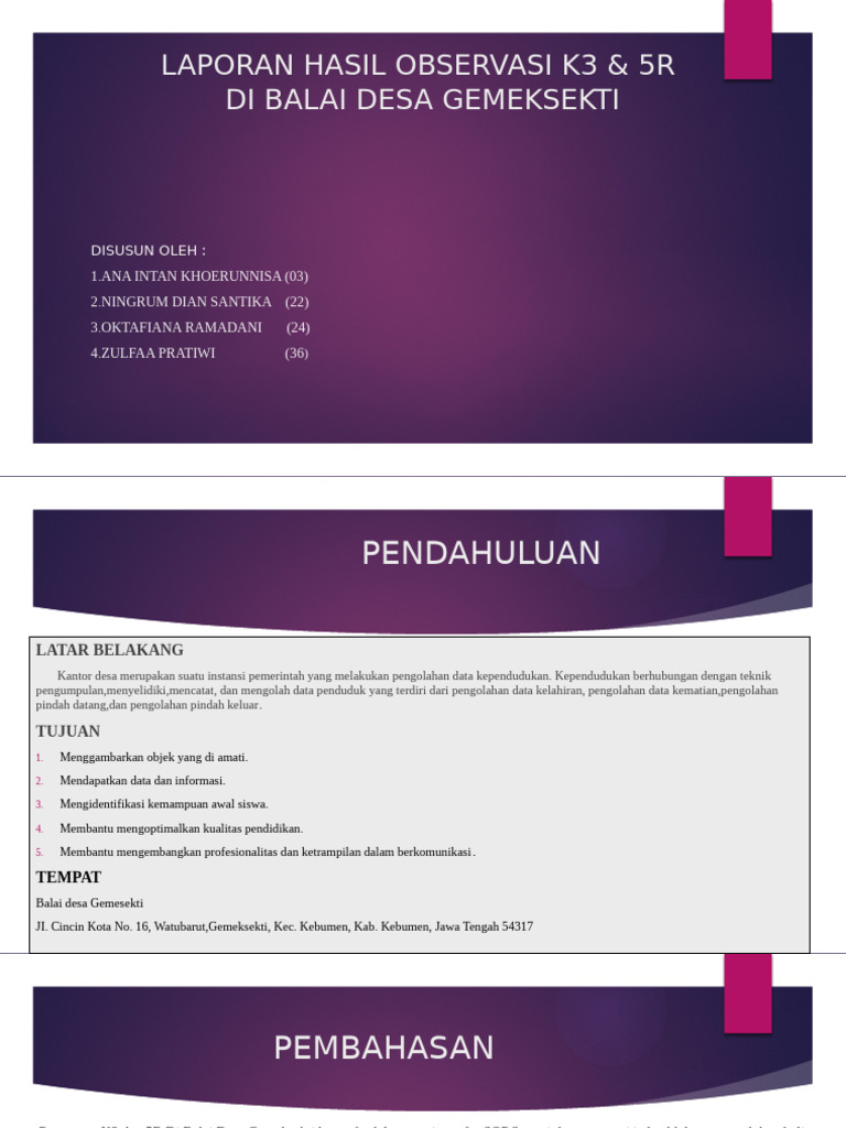 Laporan Hasil Observasi k3 & 5r Ningrum | PDF