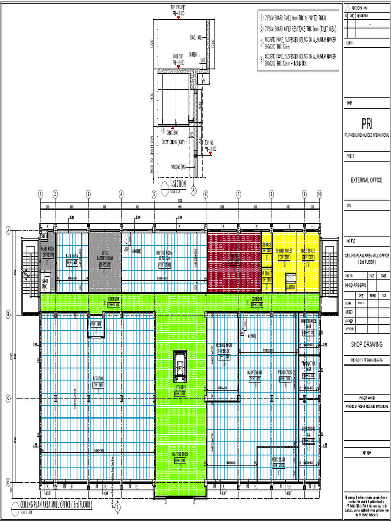 04-SD-ARS-BRS Denah Rencana Pola Plafond Ruang DCS (MO) | PDF