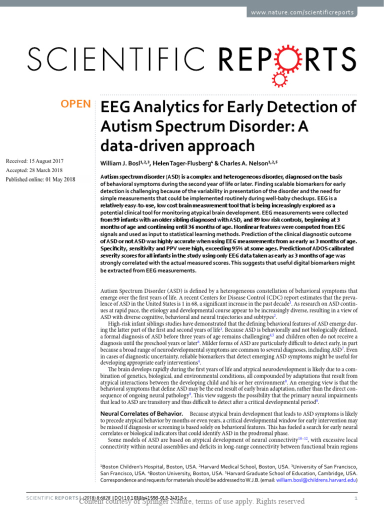 Eeg Analytics For Early Detection Of Autism Spectr Pdf