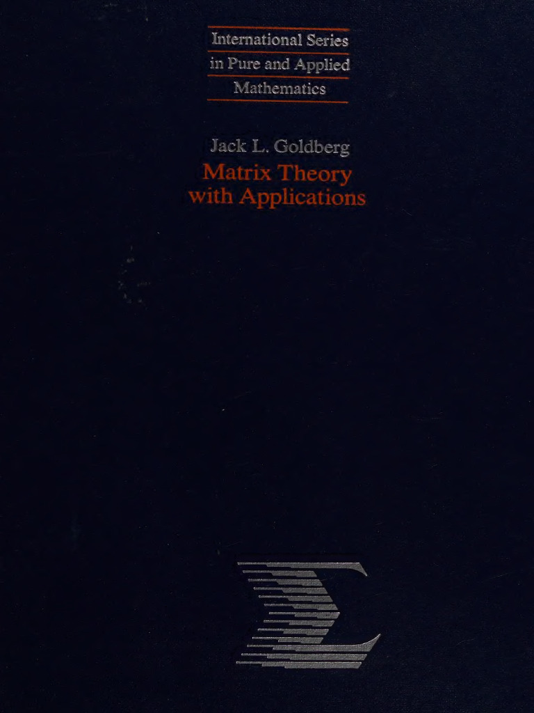 Matrix Theory With Applications - Goldberg, Jack | PDF