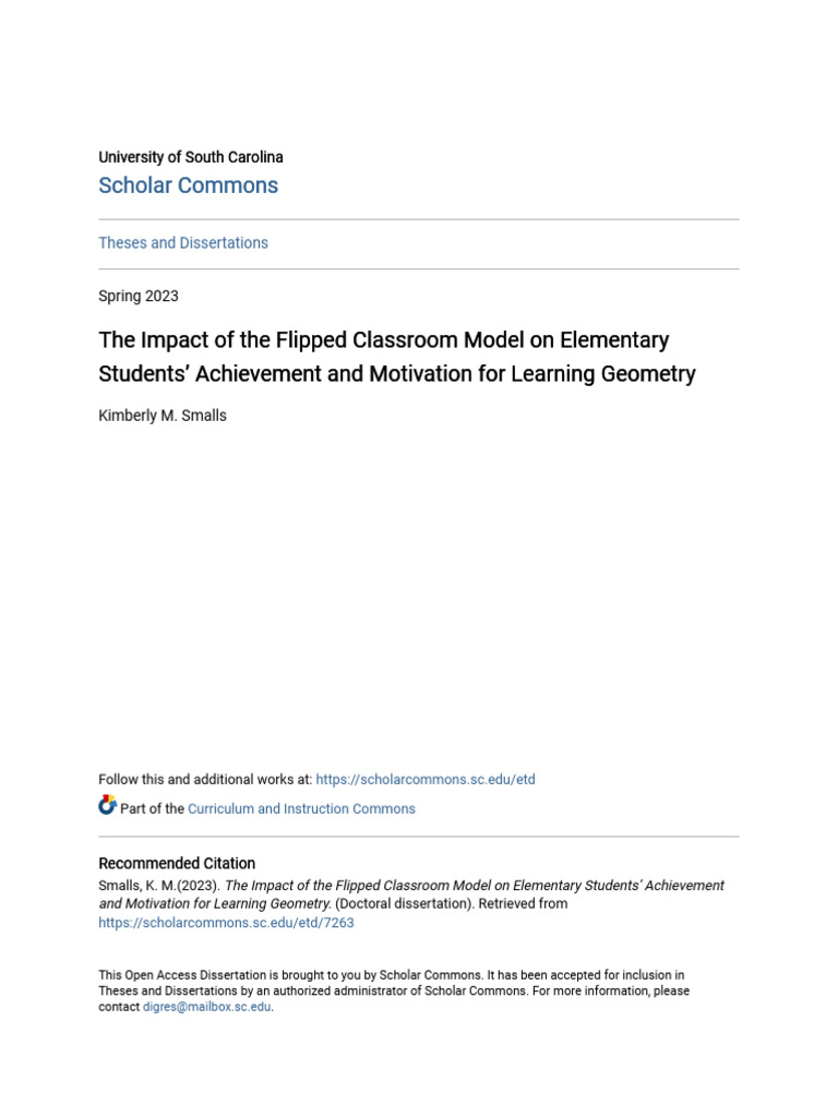 The Impact of The Flipped Classroom Model On Elementary Students | PDF