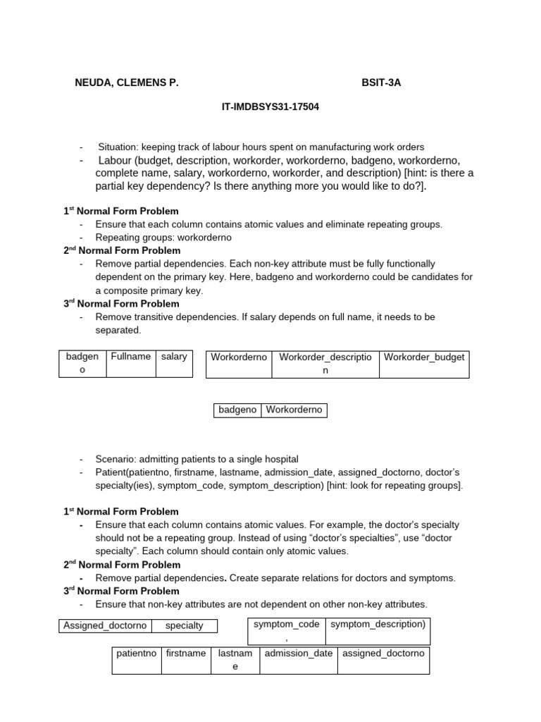 Database Normalization Neuda Clemens | PDF