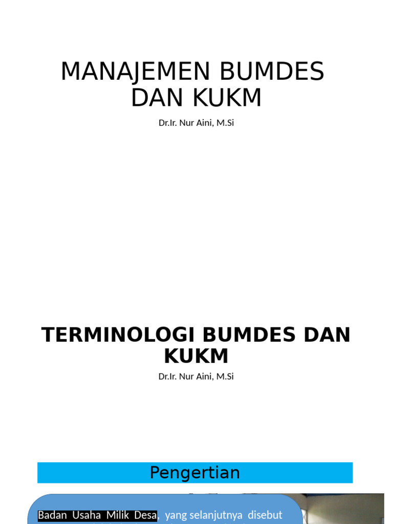 Pertemuan 2 Termonologi Bumdes | PDF