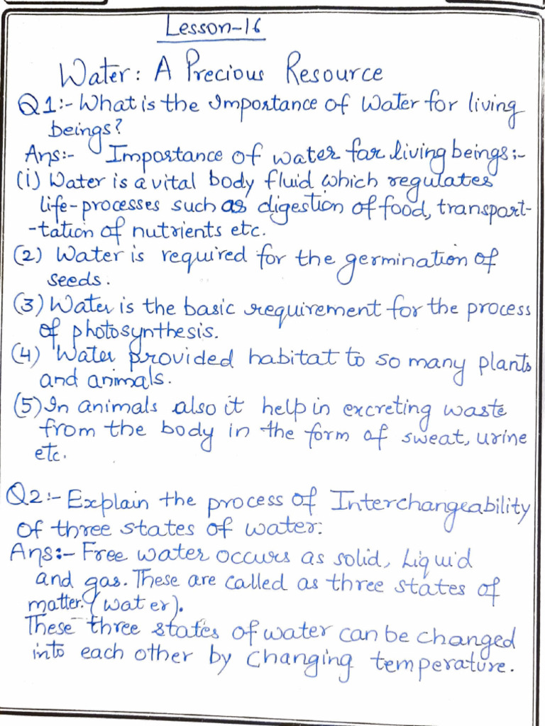 Water Class VII | PDF