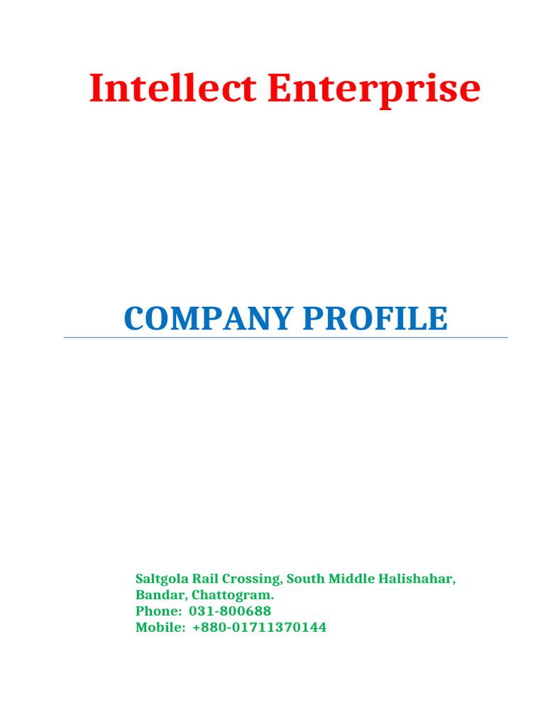 Intellect Enterprice Company Profile | PDF