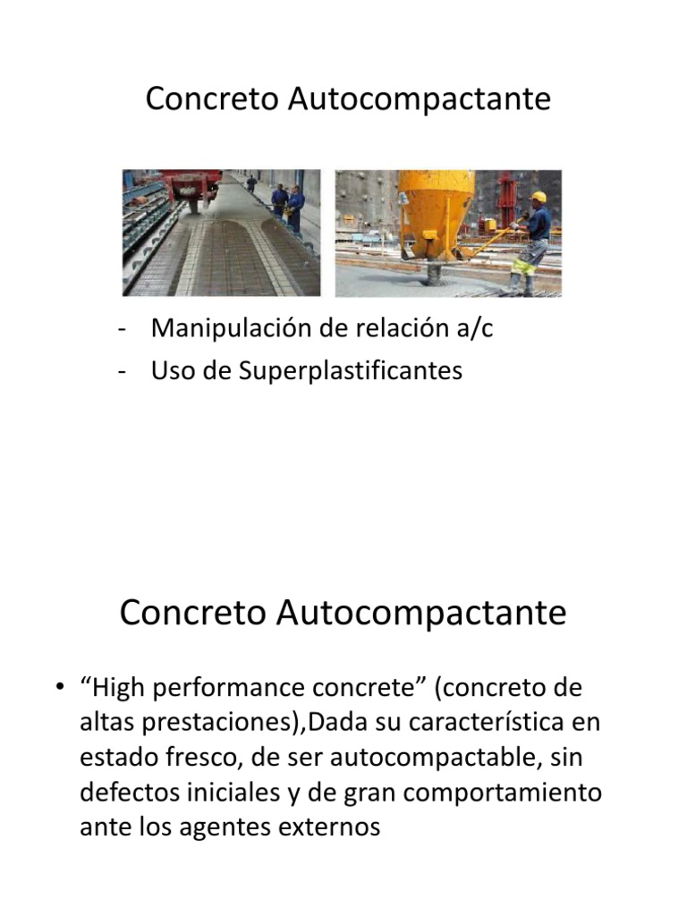 Concreto Autocompactante: Guía PDF | PDF