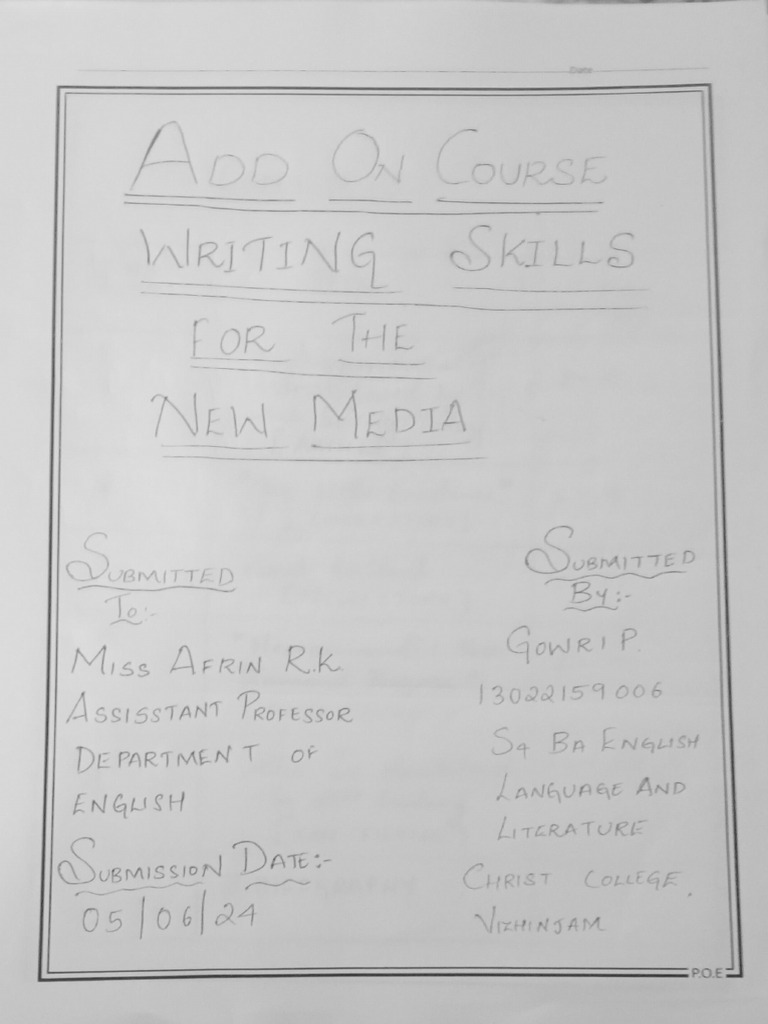 Add on Course Assignment | PDF