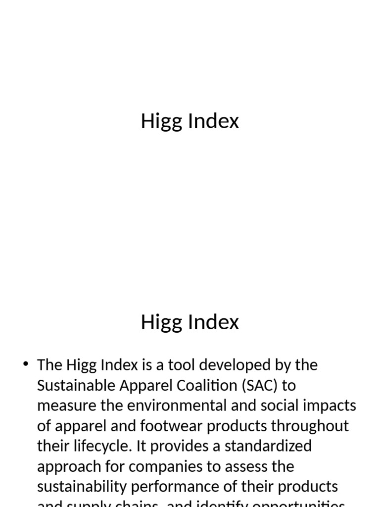 Higg Index | PDF