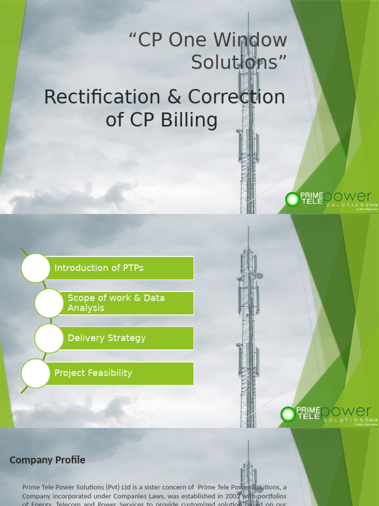 "CP One Window Solutions": Rectification & Correction of CP Billing | PDF