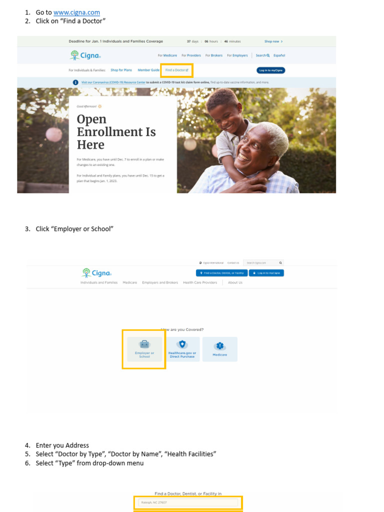 Cigna Medical Provider Search Instructions | PDF