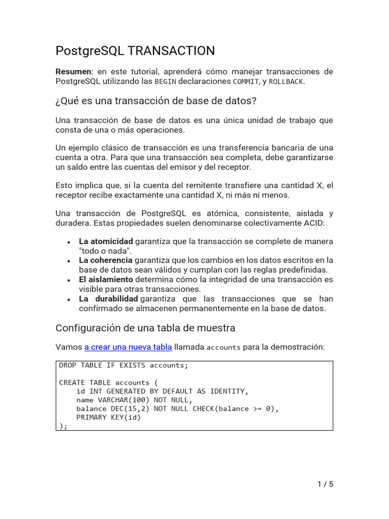 Postgresql Transaction | PDF Postgresql Transaction | PDF