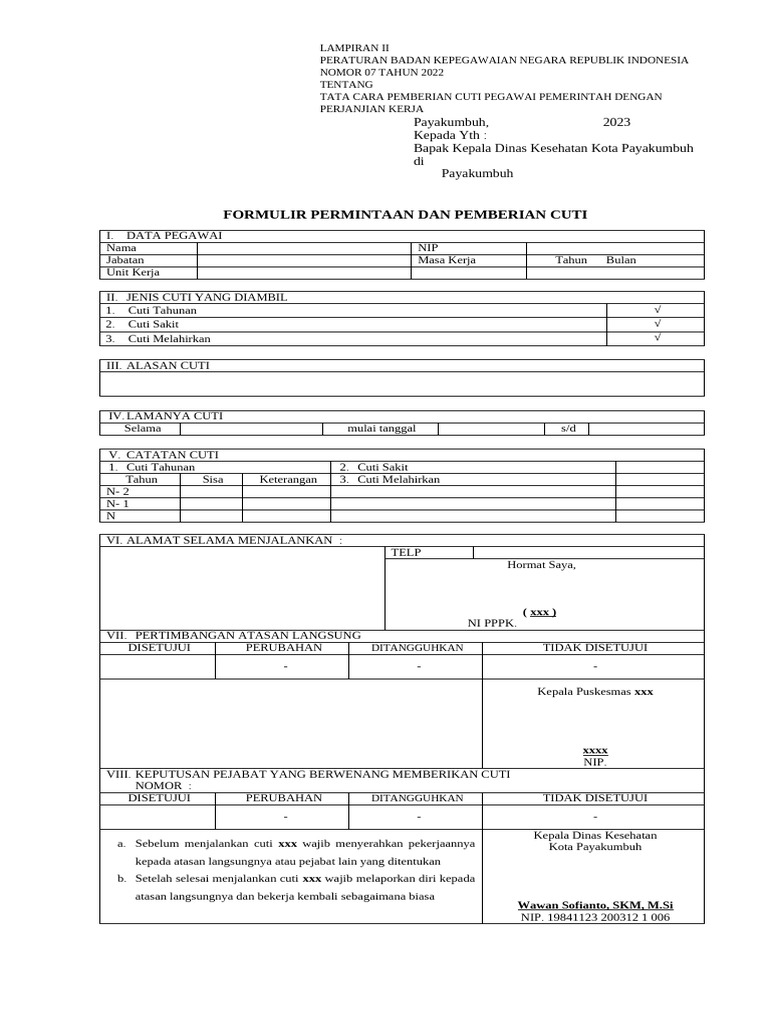 Cuti PPPK | PDF