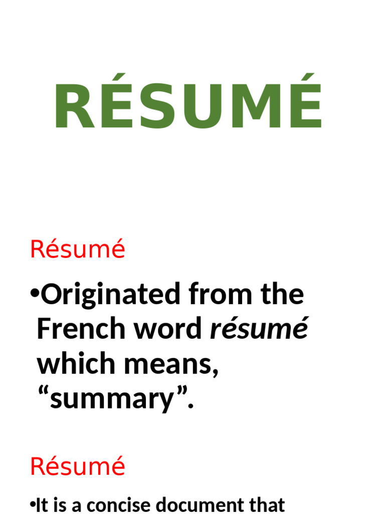 Résumé Lesson | PDF