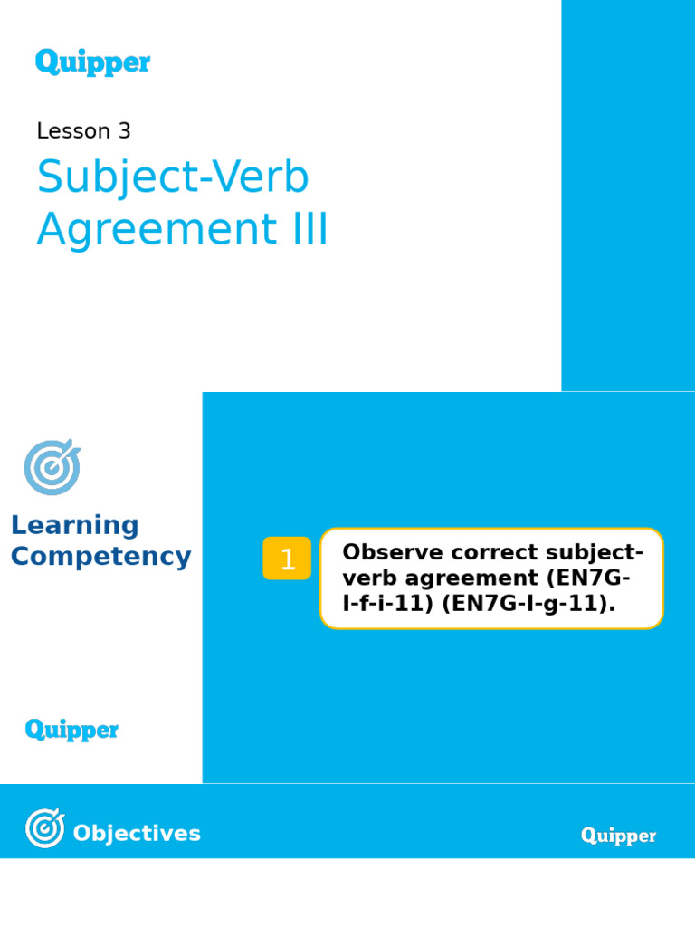 English 7 - Unit 6 - Lesson 3 - Subject-Verb Agreement III | PDF