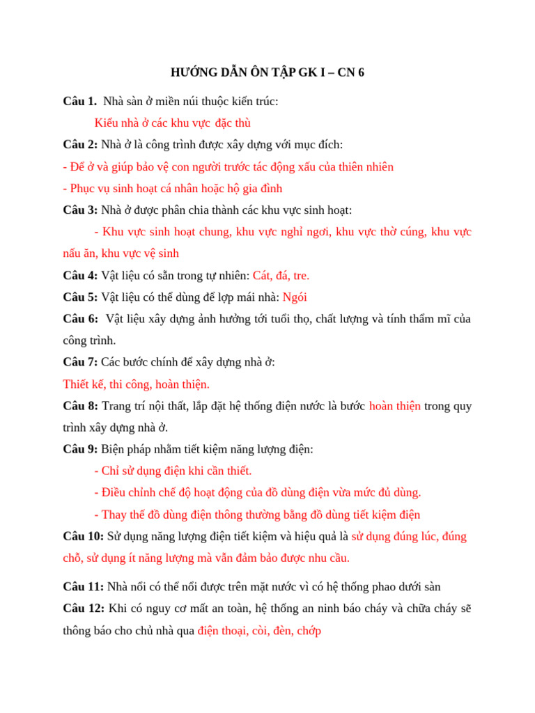 ĐỀ CƯƠNG CÔNG NGHỆ GK1 | PDF