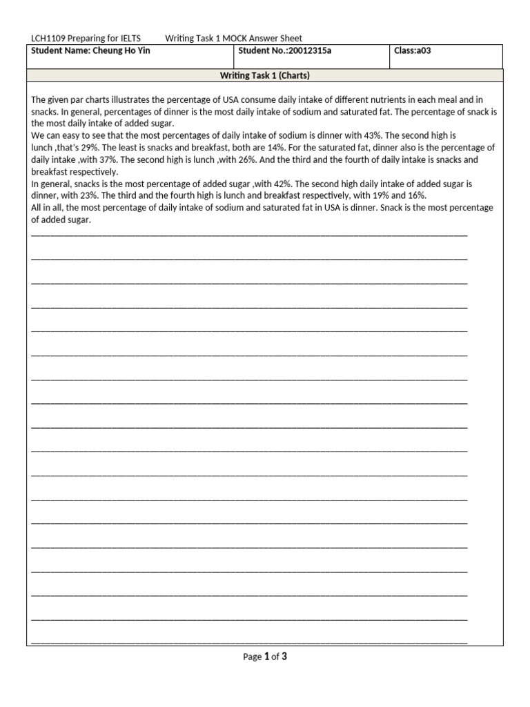 Writing Task 1 Answer SHEET | PDF