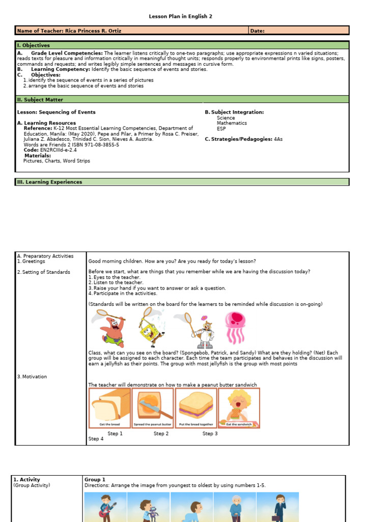 Sequencing of the Events | PDF