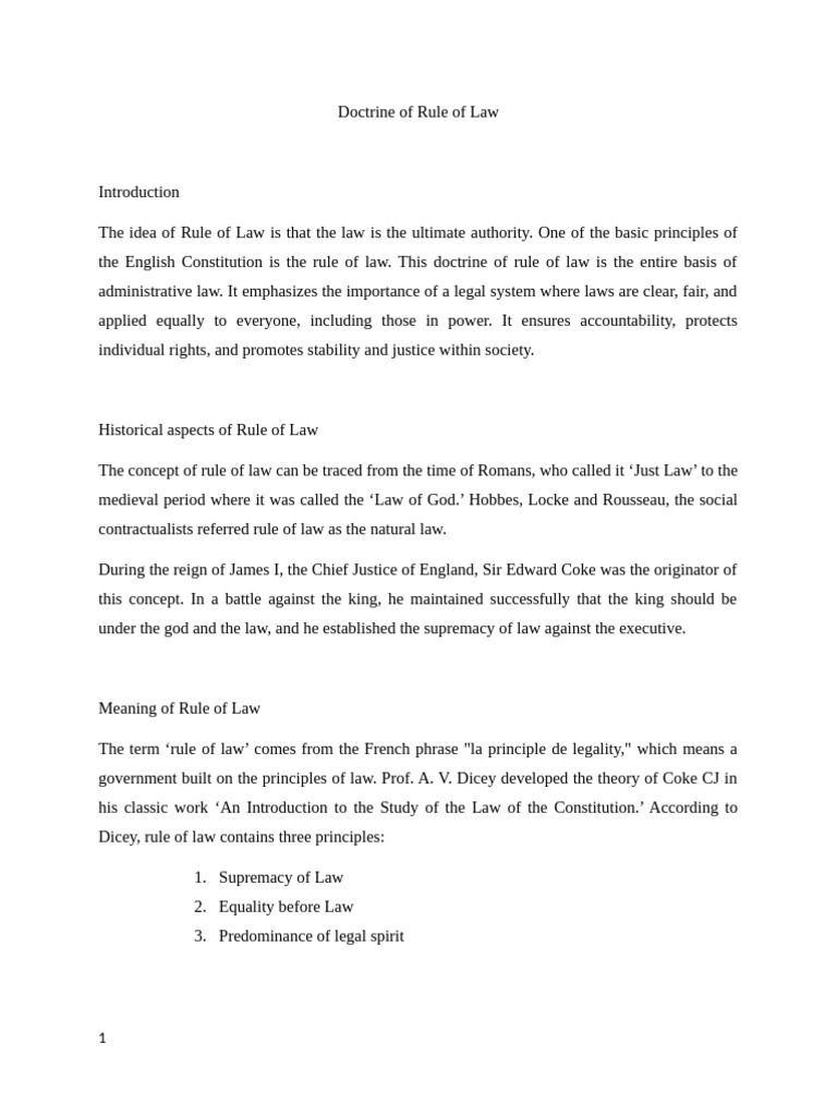 Doctrine of Rule of Law | PDF