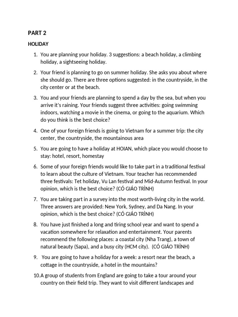 ĐỀ speaking PART 2 | PDF