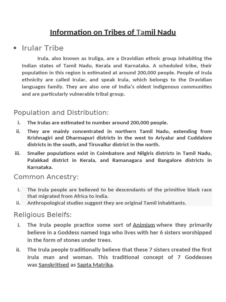 Irular Tribe | PDF