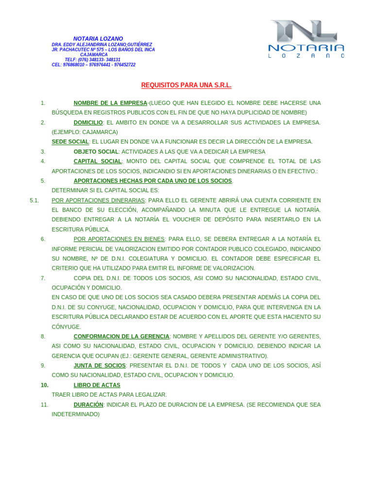 Requisitos para SRL | PDF