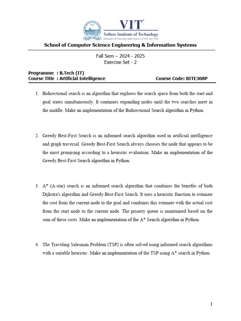Exercise Set - 2 | PDF | Technology & Engineering