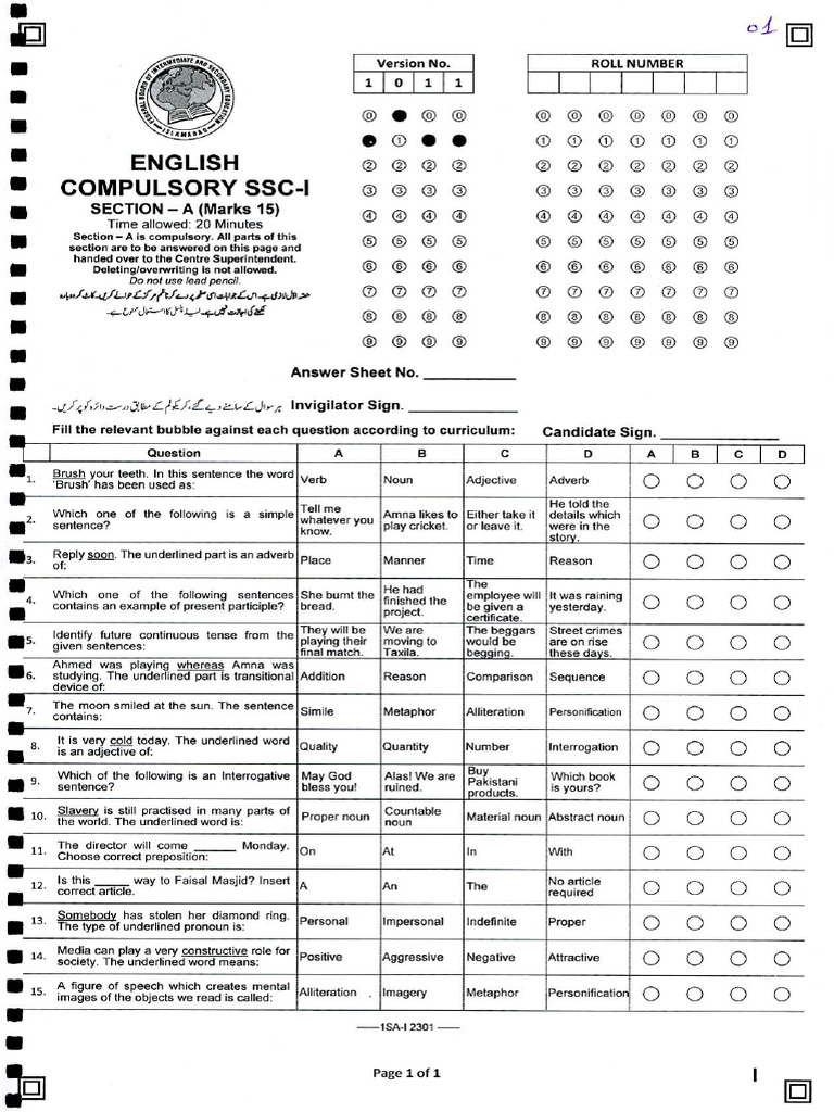 English Compulsory (1) | PDF
