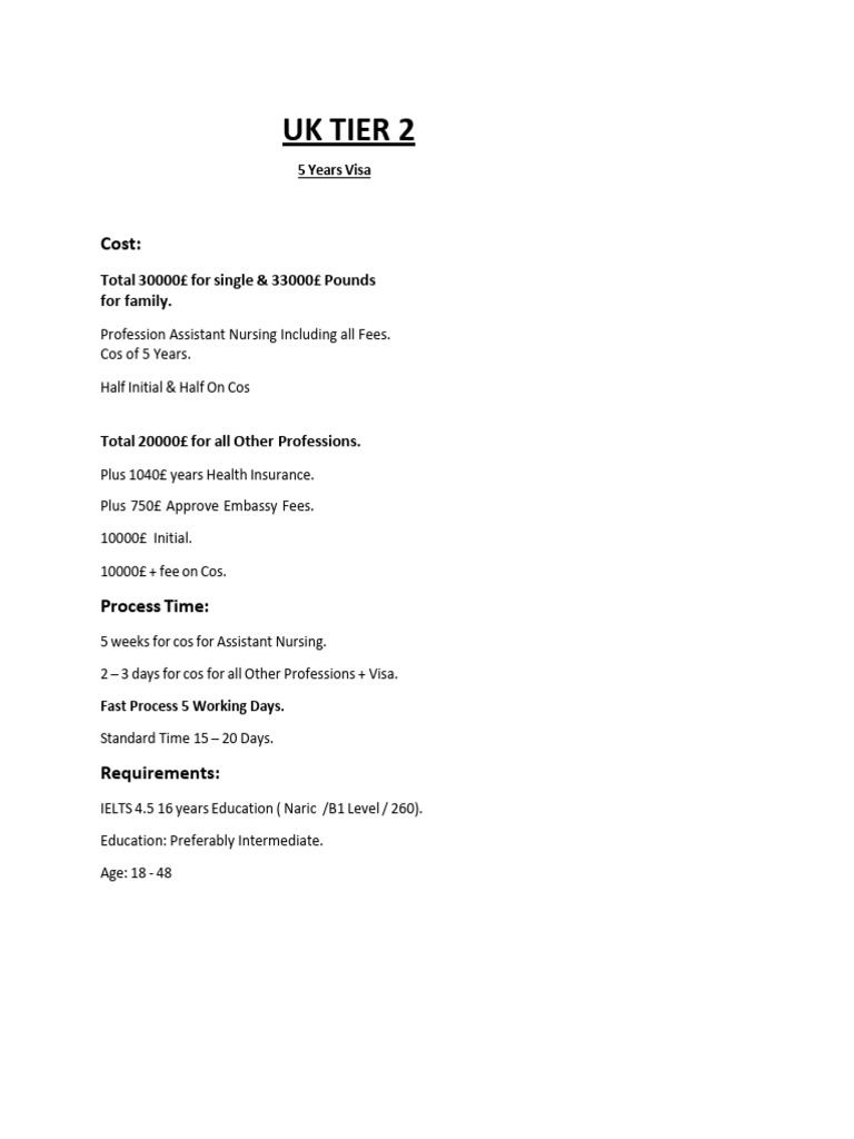 UK Tier 2 and Tier 5 (2 | PDF