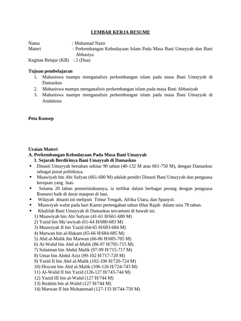 LEMBAR KERJA RESUME 6 kb 2 | PDF