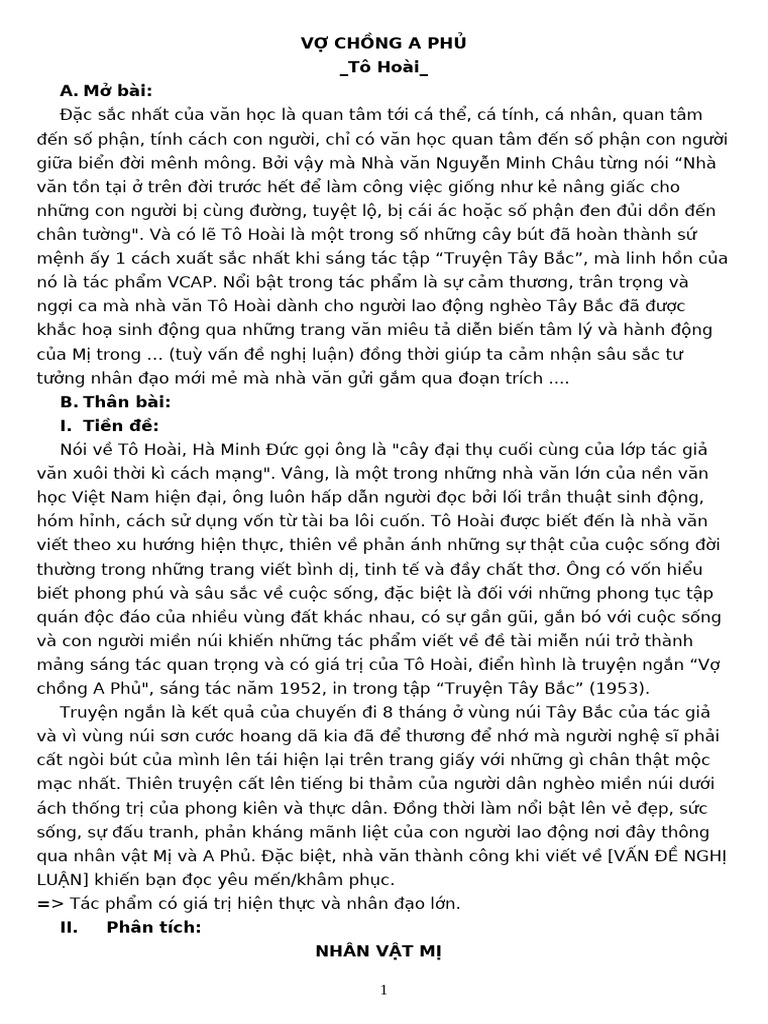 V CH NG A PH - Tô Hoài | PDF