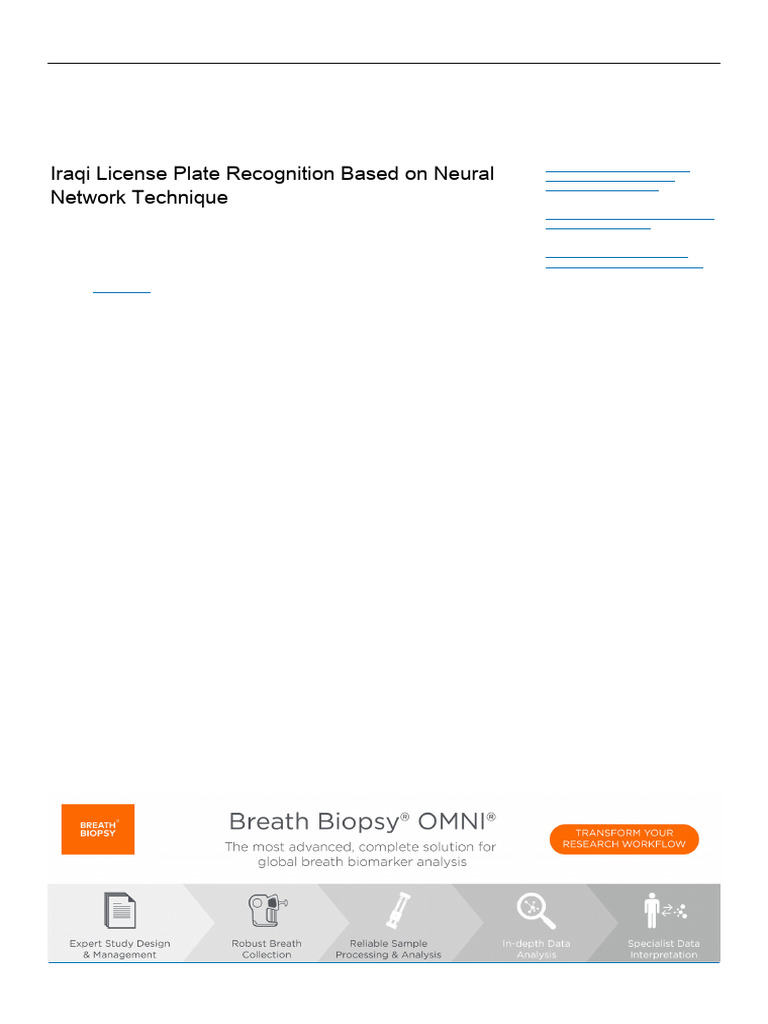Iraqi License Plate Recognition Based On Neural Pdf